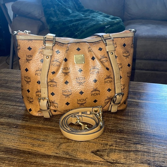 MCM | Bags | Mcm Visetos Shouldercrossbody Bag In Cognac | Poshmark